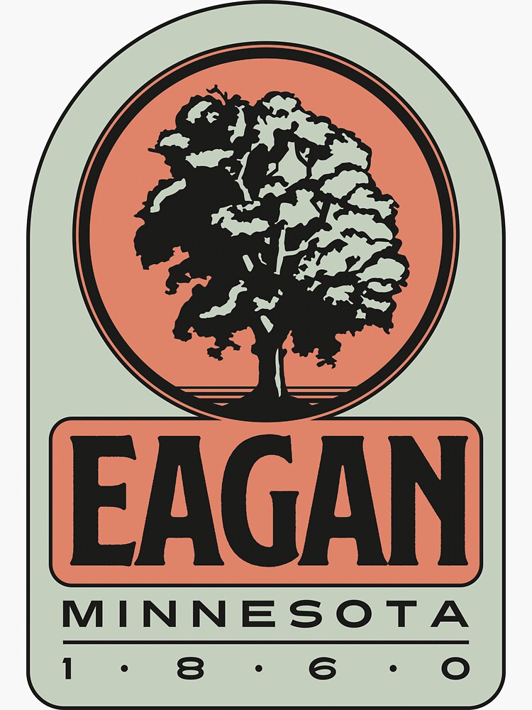 "Eagan, Minnesota, USA. Lettering. Orange and gray color" Sticker by ...