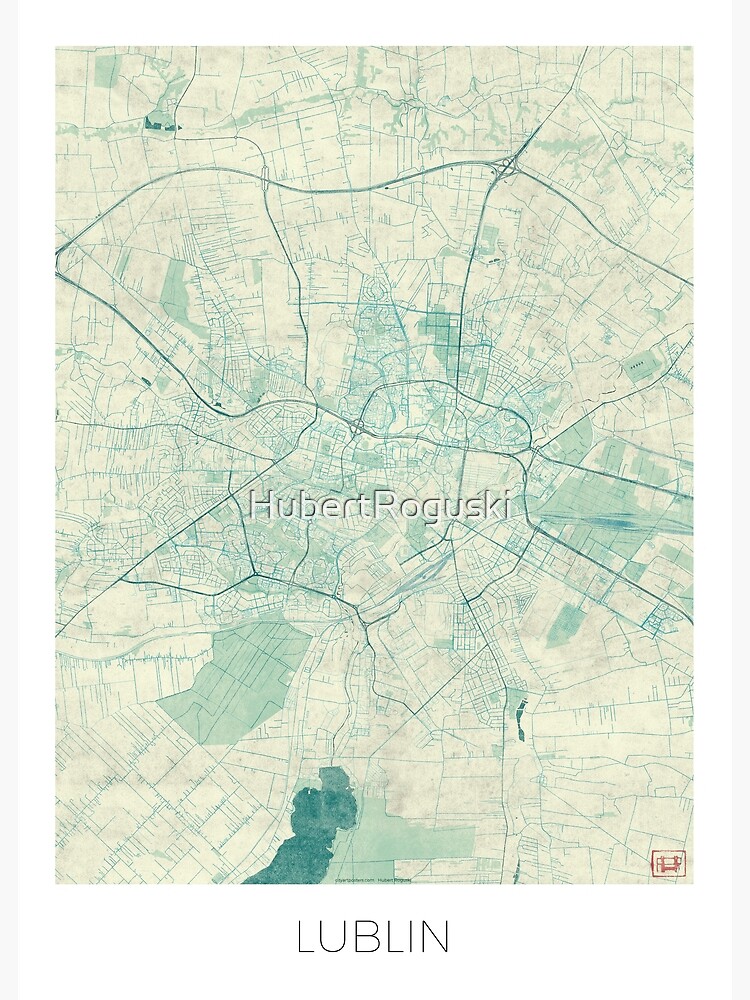 "Lublin Map Blue Vintage" Poster for Sale by HubertRoguski | Redbubble