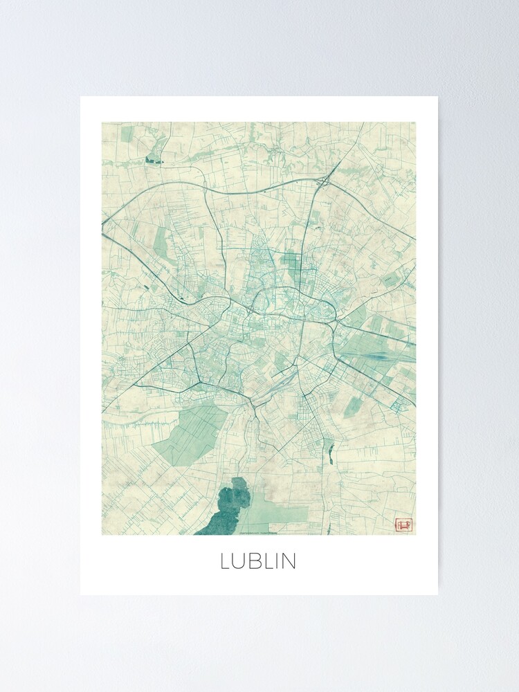 "Lublin Map Blue Vintage" Poster for Sale by HubertRoguski | Redbubble