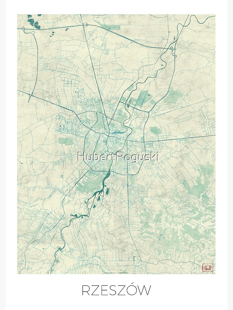 "Rzeszów Map Blue Vintage" Poster for Sale by HubertRoguski | Redbubble