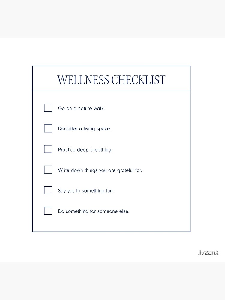 Wellness Checklist Premium Matte Vertical Poster sold by BraJacobs ...