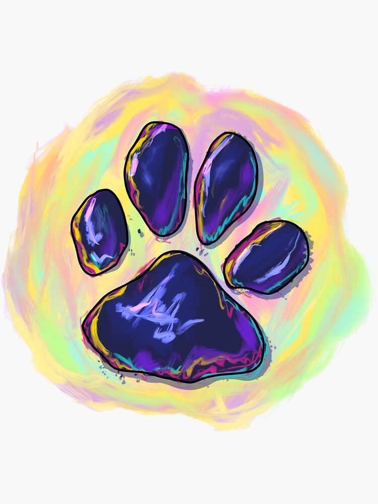 "Paw Print" Sticker by bi-catastrophe | Redbubble