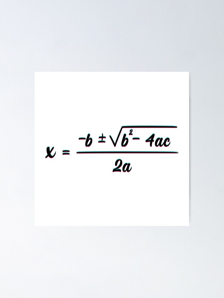 Póster «Fórmula cuadrática 3D Gletch para amantes de las matemáticas ...