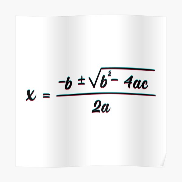 Póster «Fórmula cuadrática 3D Gletch para amantes de las matemáticas ...