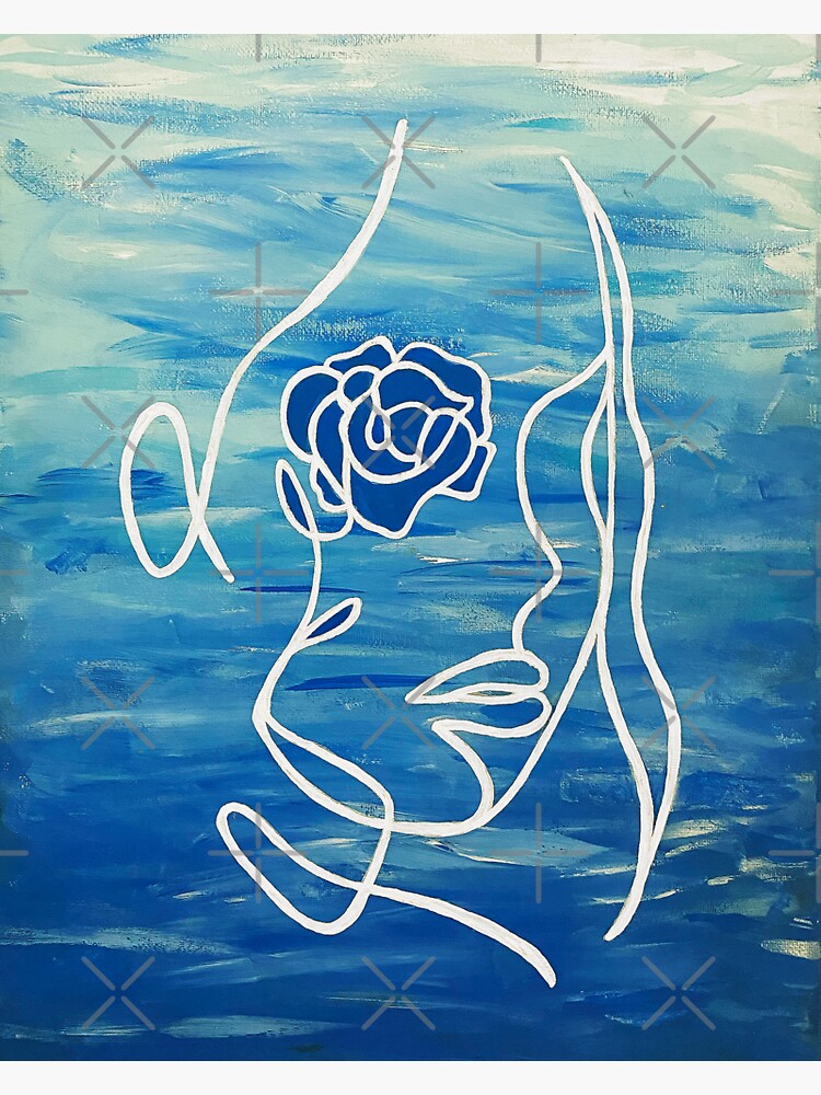 "Rose Wave Woman - Line Art Portrait" Sticker by oliviaossege | Redbubble