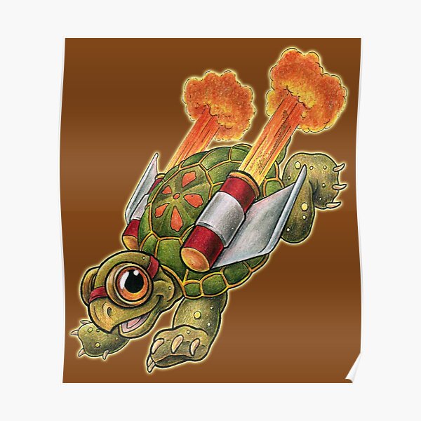 "Rocket Tortoise!" Poster by SharpTattoos | Redbubble