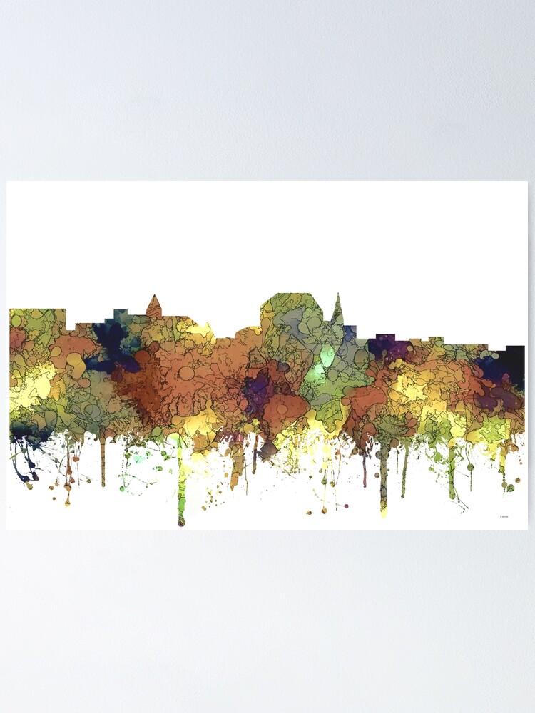 "Augusta, Maine Skyline - SG - Safari Burr" Poster by marlenewatson ...