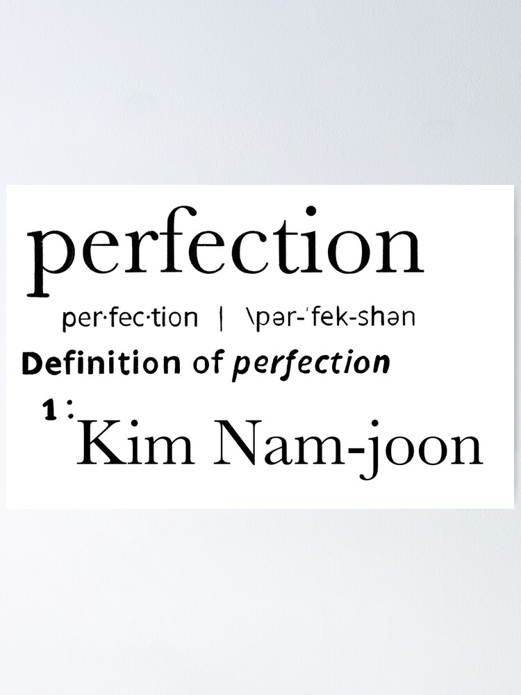 "Perfection: Kim Nam-joon " Poster for Sale by MaryAreWe | Redbubble