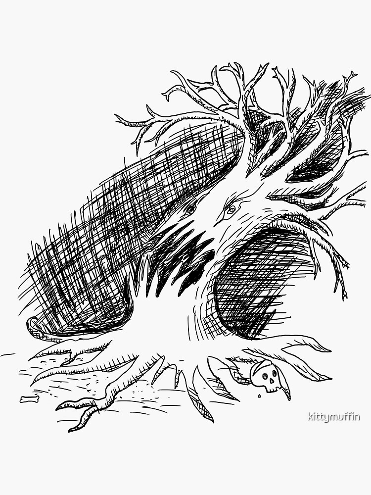 "Screaming Tree" Sticker by kittymuffin | Redbubble
