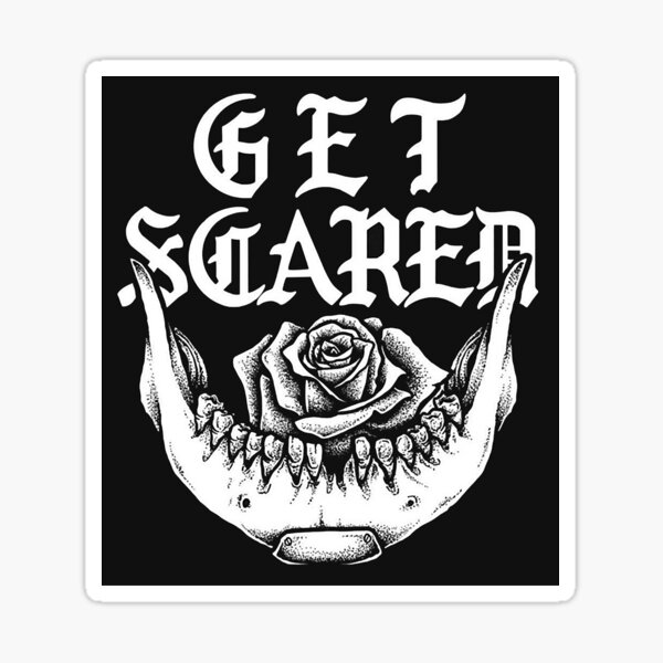 "GET SCARED LOGO " Sticker for Sale by alysogreen | Redbubble
