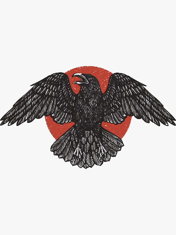 "Rising Sun And Raven " Sticker for Sale by KathrynCh18502 | Redbubble