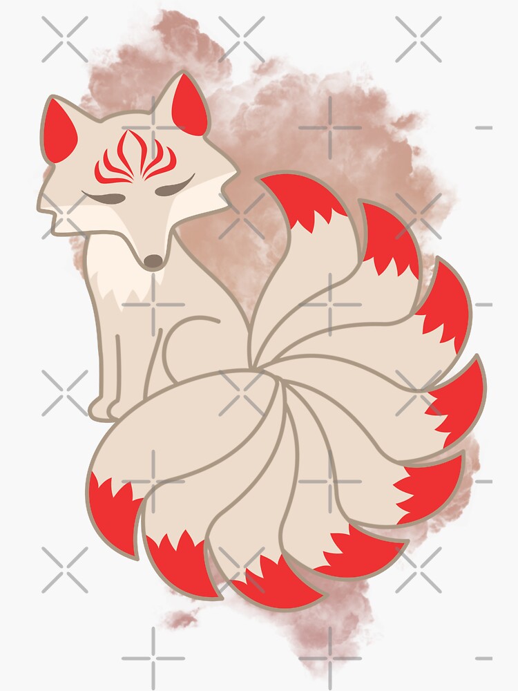 "Nine tailed fox" Sticker by nicafab | Redbubble