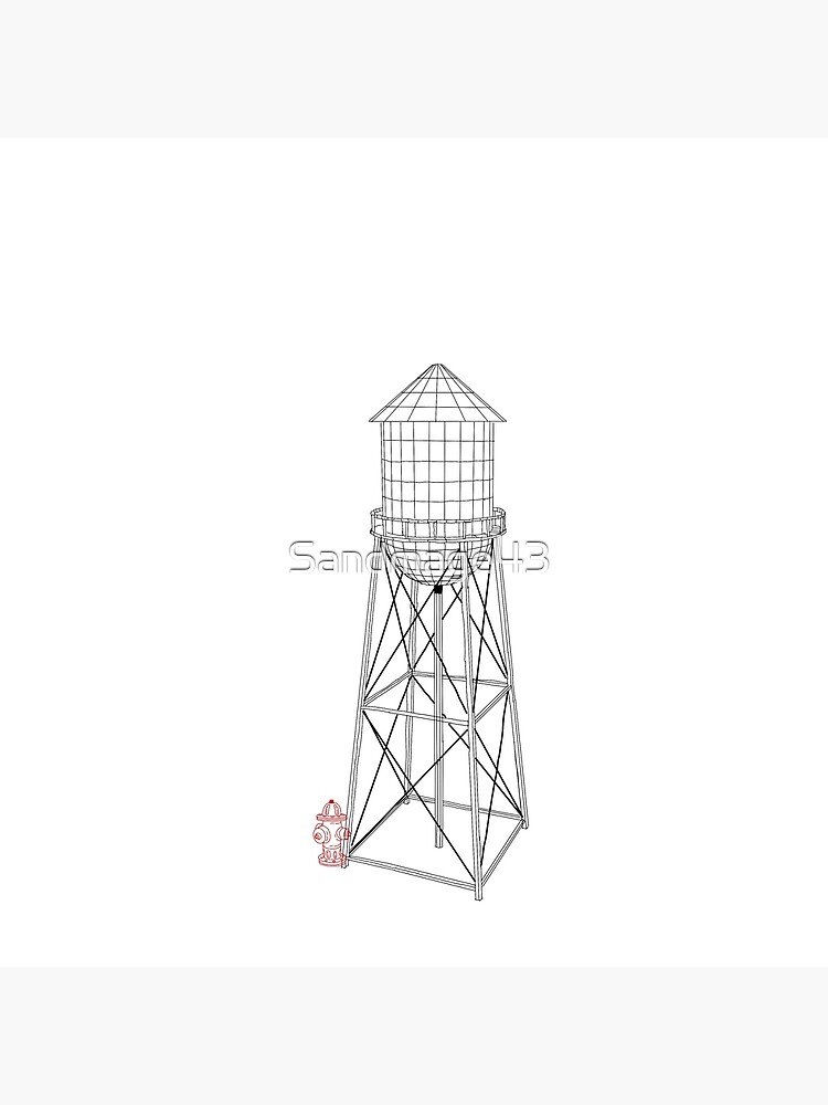 "Water tower and fire hydrant" Poster for Sale by Sandmage43 | Redbubble