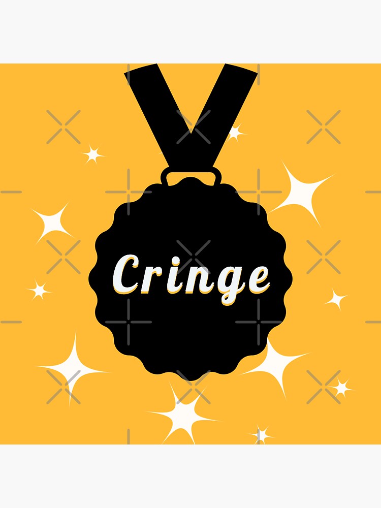 "Cringe Medal With Sparkles" Sticker by JustinAndRoddy | Redbubble