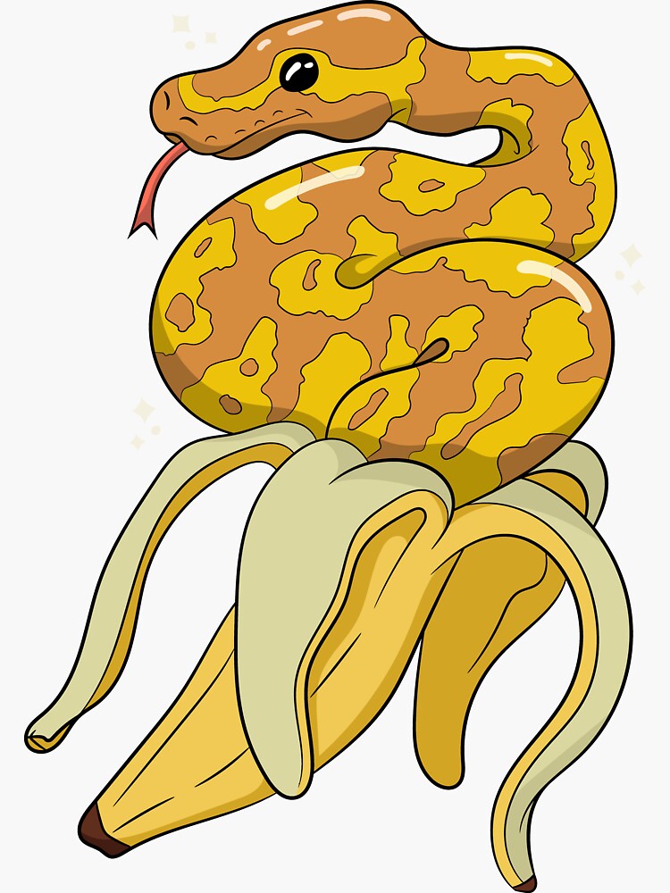 "Banana Ball Python Banana " Sticker for Sale by KawaiiTops | Redbubble
