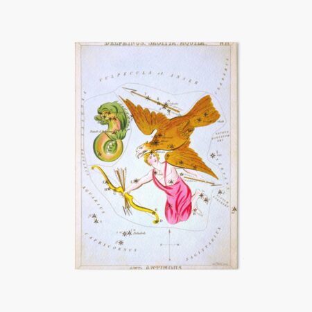 "Antique Delphinus, Sagitta, Aquila, and Antinous Constellation Map ...