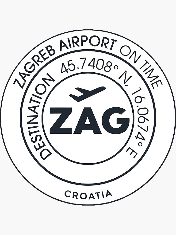 "Airport ZAG ZAGREB " Sticker for Sale by Christoph18972 | Redbubble
