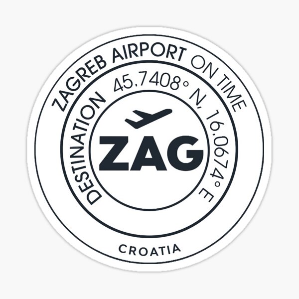 "Airport ZAG ZAGREB " Sticker for Sale by Christoph18972 | Redbubble