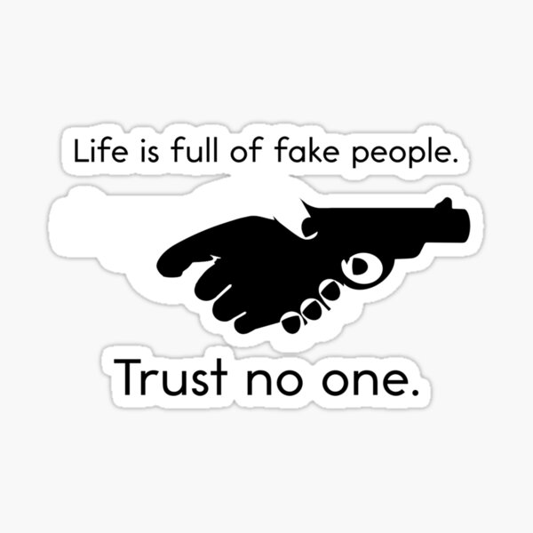 "Trust No One" Sticker by kittiescuties | Redbubble