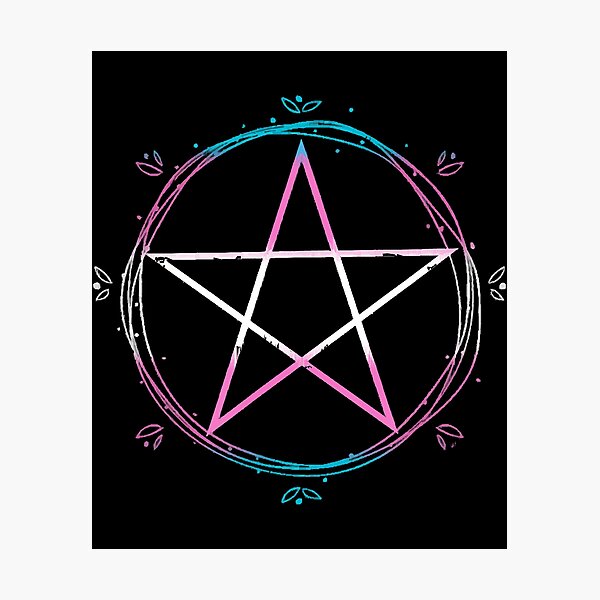 "Transgender Pentagram Wiccan Pagan Trans Pride Flag Boho" Photographic ...