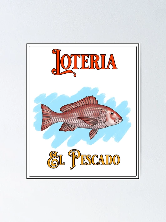 El Pescado Loteria El Pescado 50 Patch Fish Mexican Loteria Card