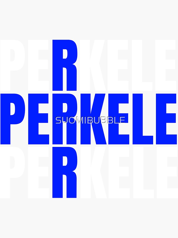 "Perkele Finnish Flag Colors" Sticker by SUOMIBUBBLE | Redbubble