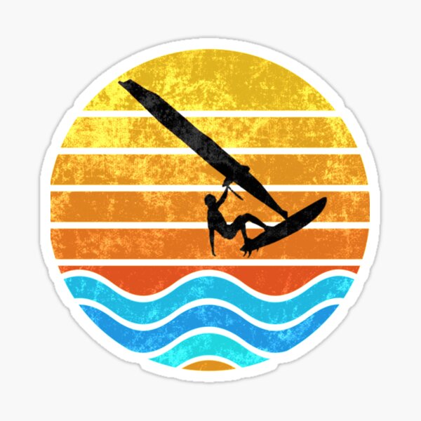 "Surfing Windsurf Sea Ocean Board Sail Sunset Love Essential " Sticker ...