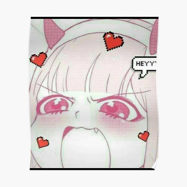 Anime Eyes Mouth Poster For Sale By Justtops4you Redbubble
