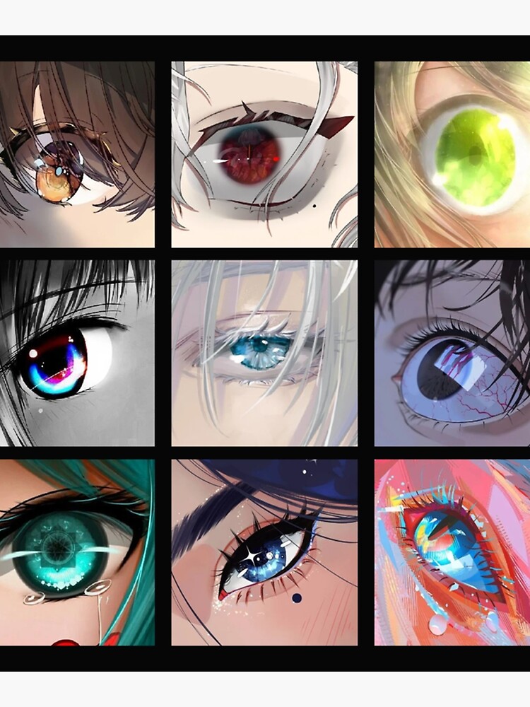 Anime Eyes Mouth Pack Poster For Sale By Justtops4you Redbubble