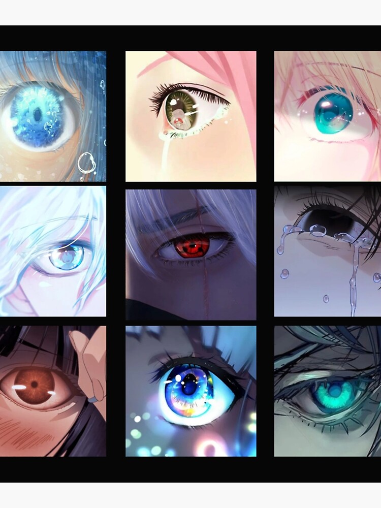 Anime Eyes Mouth Pack Poster For Sale By Justtops4you Redbubble