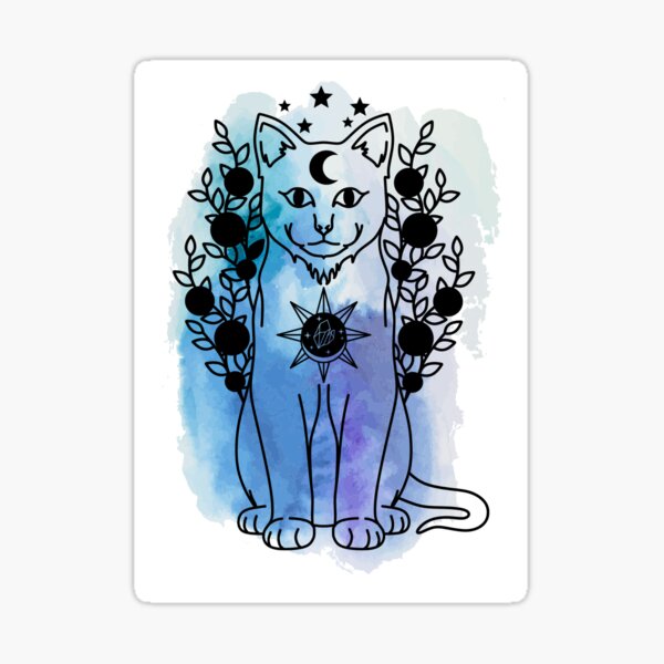 "Mystical cat" Sticker for Sale by shyflamingo | Redbubble