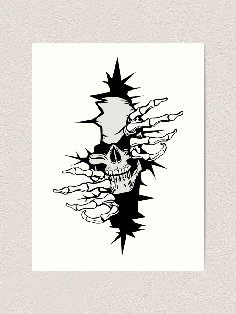 "Skull rip through" Art Print for Sale by HipMadeArt | Redbubble