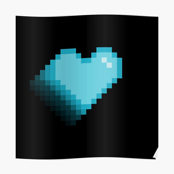 "Pixel heart blue, pixel art" Poster for Sale by fotoshop152 | Redbubble