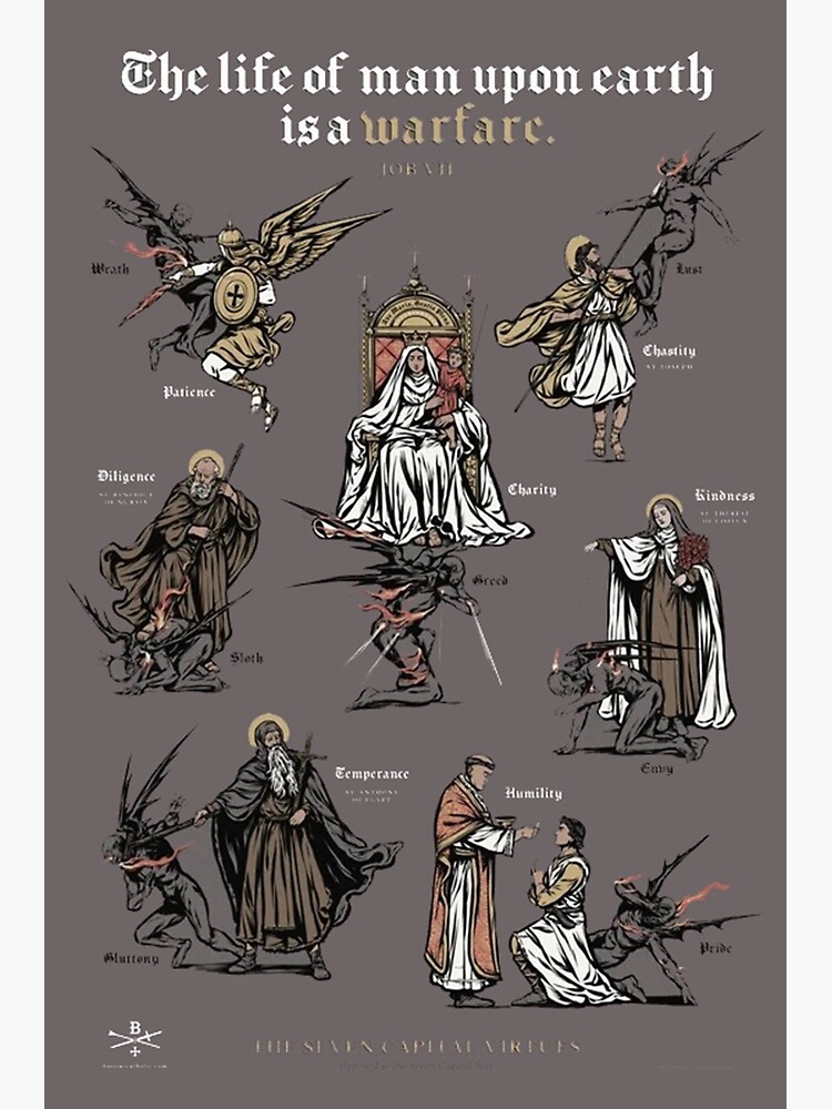 "The Seven Capital Virtues Poster" Poster for Sale by cadalkesith ...