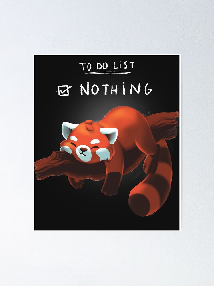 "Red panda day to do list nothing cute fluffy animal procrastinate ...