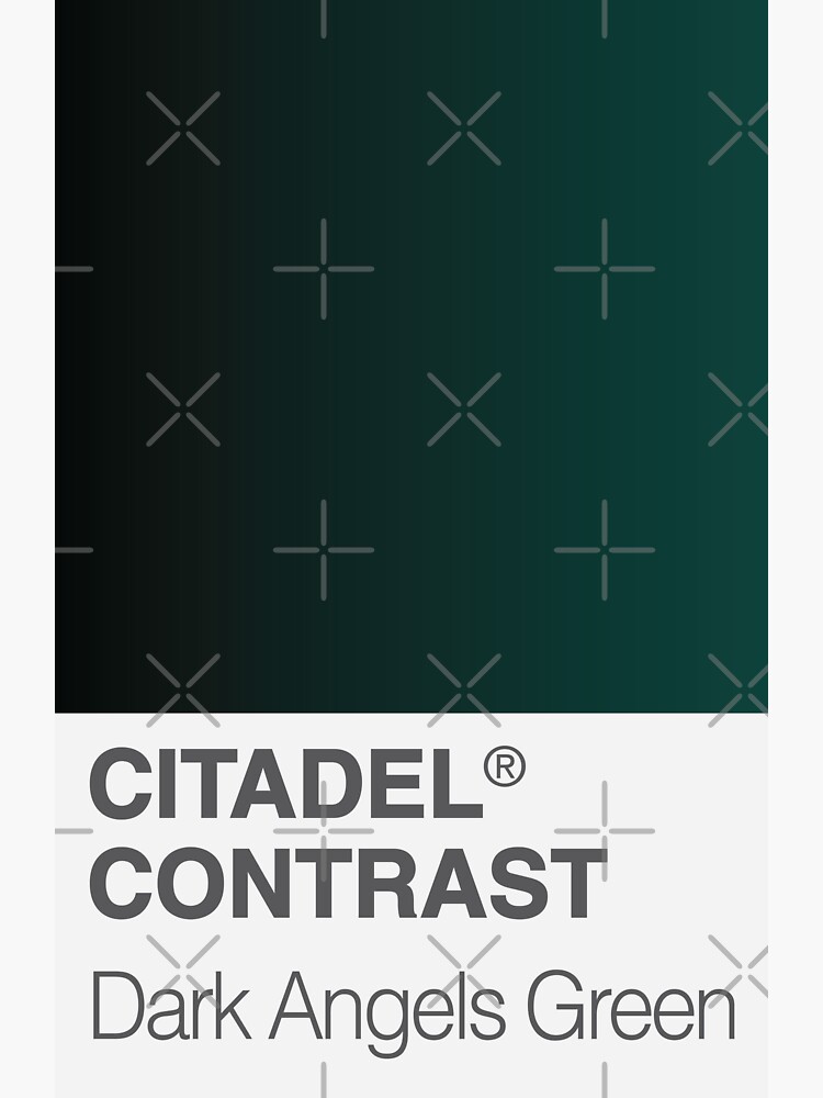 "Dark Angels Green Citadel Colour in Pantone Chart Style" Sticker by ...