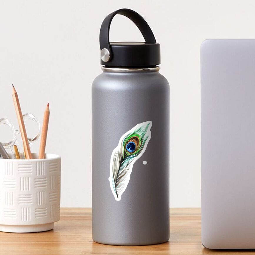 "Mor pankh (Krishna Peacock feather)" Sticker for Sale by ...