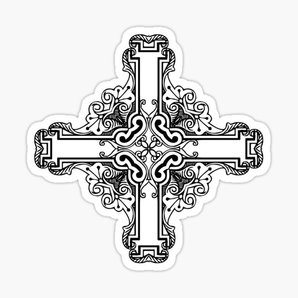 "Vintage Ornamental Christian Cross" Sticker by pdgraphics | Redbubble