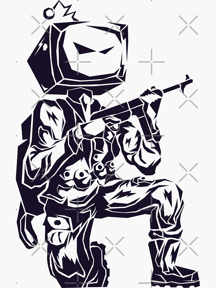 "Robot Soldier" Sticker by davidis-dennyus | Redbubble