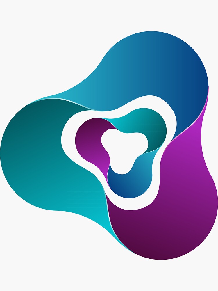 "abstract infinite loop paper 3d origami logo" Sticker by waseemkiwan ...