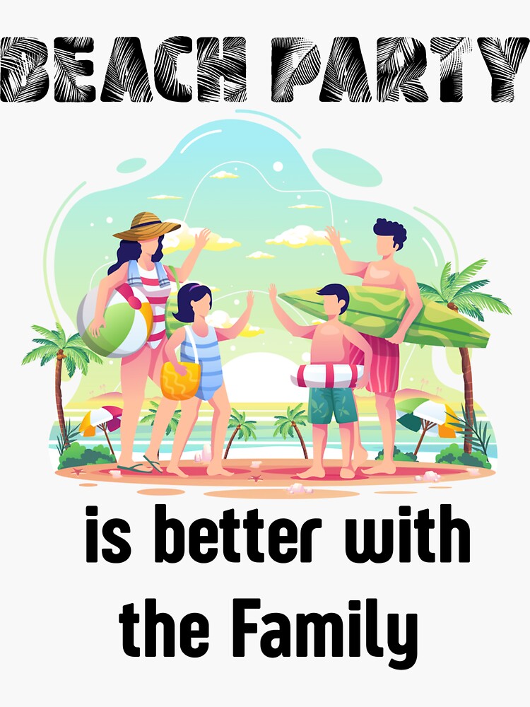"beach party" Sticker for Sale by LASSLASS | Redbubble