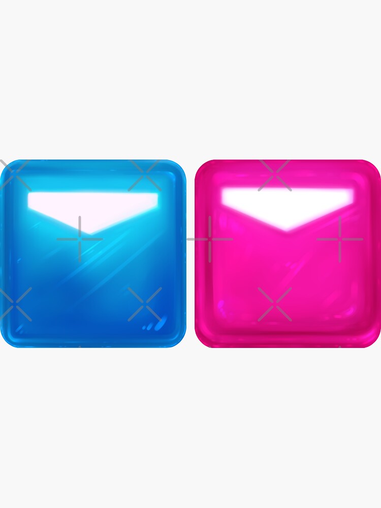 "Beat Saber Block Pattern 2022 - Fuchsia Pink & Azure Blue" Sticker by ...