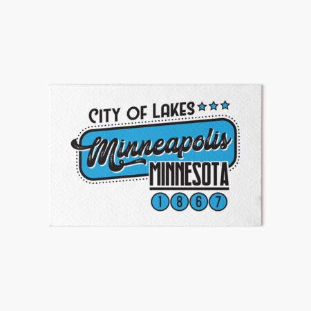 "Minneapolis, Minnesota, USA. Lettering. Blue color" Art Board Print by ...