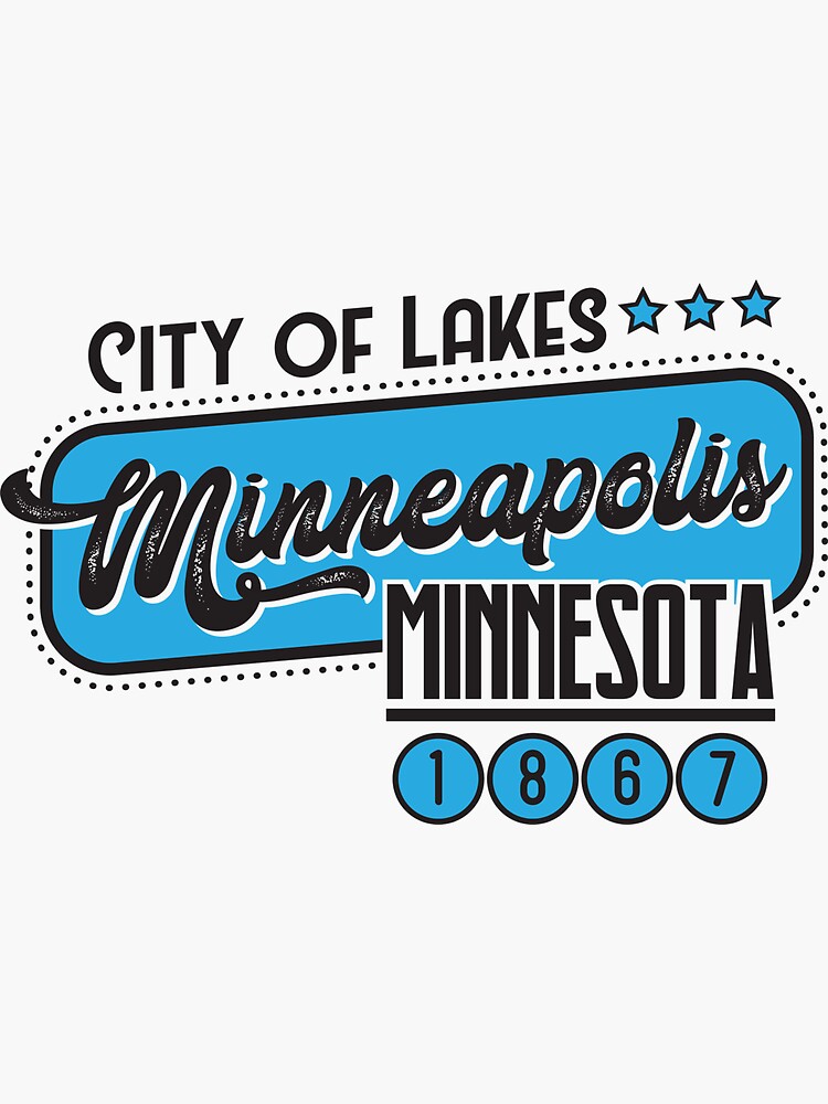 "Minneapolis, Minnesota, USA. Lettering. Blue color" Sticker by ...