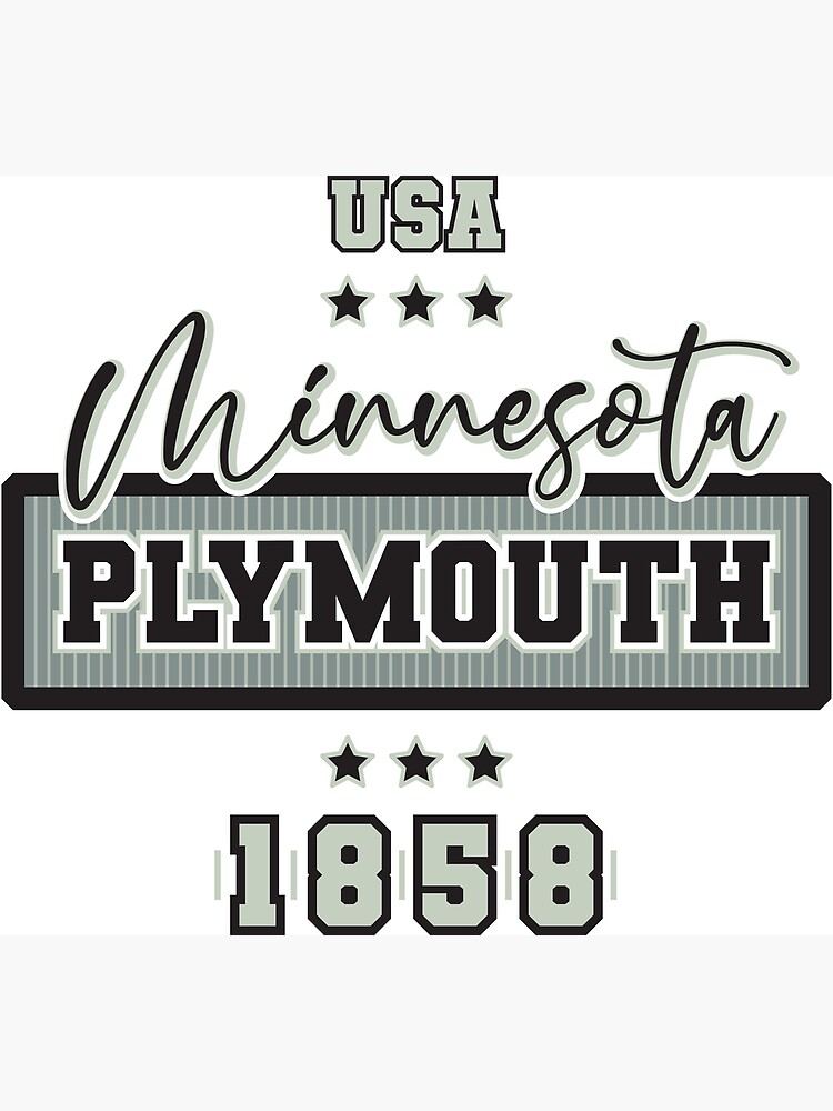 "Plymouth, Minnesota, USA. Lettering. Gray color" Poster for Sale by ...