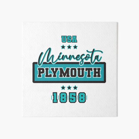 "Plymouth, Minnesota, USA. Lettering. Blue and green color" Art Board ...