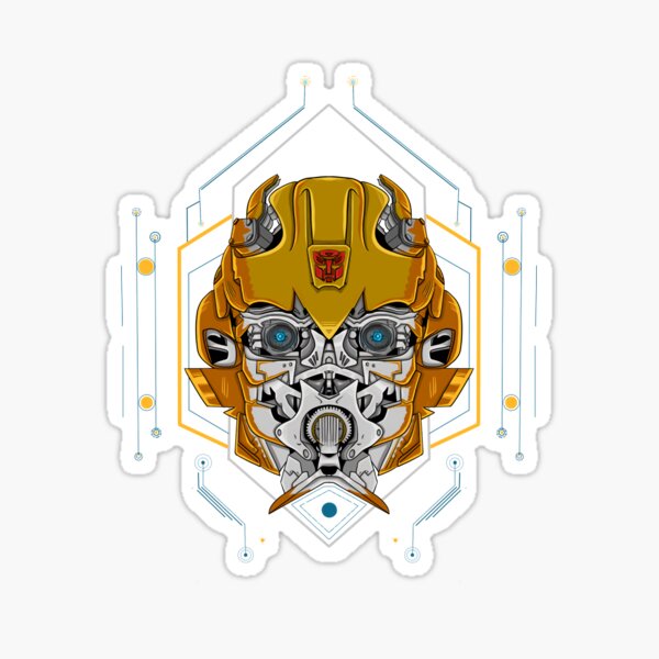 "Bumblebee Head Techno Wr5" Sticker for Sale by TaraCrenshawl | Redbubble