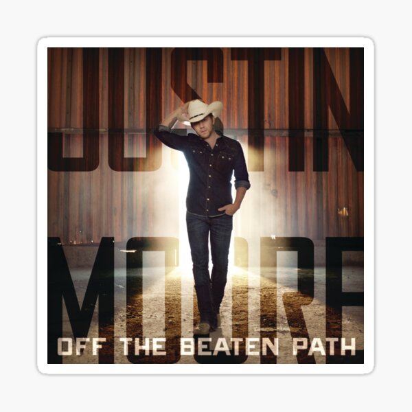 "Justin Moore off the beaten path" Sticker for Sale by DianeMiller19 ...