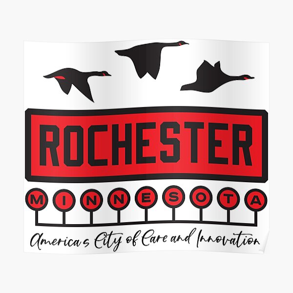 "Rochester, Minnesota, USA. Lettering. Red color" Poster for Sale by ...