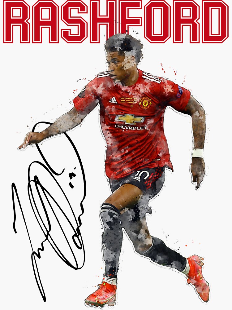 "Marcus Rashford football" Sticker by Heather889 | Redbubble